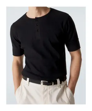 LEMAIRE Cotton And Linen Henley Shirt