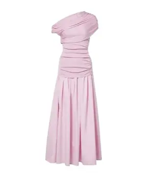 SELF-PORTRAIT Asymmetric Draped Midi Dress