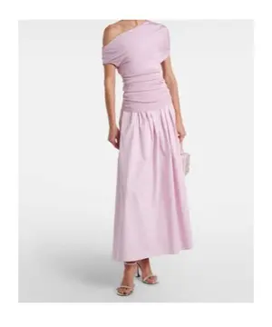 SELF-PORTRAIT Asymmetric Draped Midi Dress