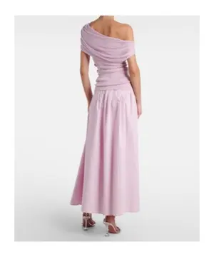 SELF-PORTRAIT Asymmetric Draped Midi Dress