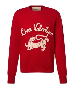 Valentino Garavani Chez Virgin Wool Sweater - Red