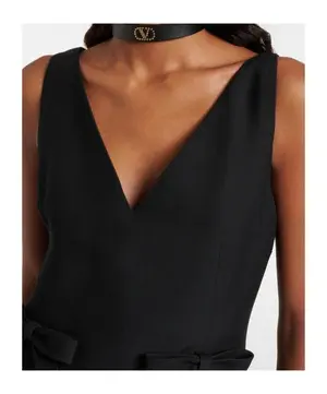 Valentino Garavani Crepe Couture Bow Detail Minidress