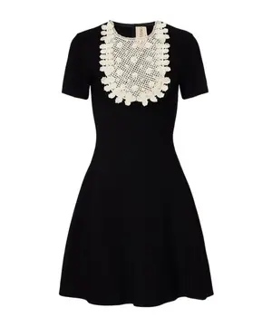 Valentino Garavani Crochet Minidress - Black