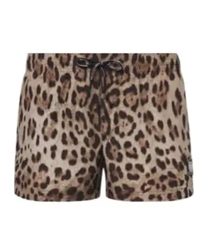 Dolce & Gabbana Leopard-print Swim Trunks - Brown