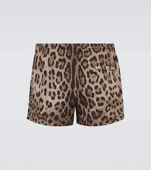 Dolce & Gabbana Leopard-print Swim Trunks