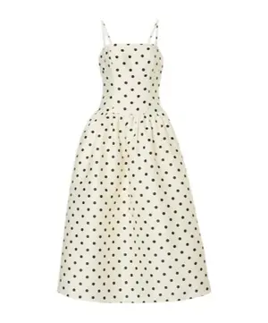 SELF-PORTRAIT Polka-dot Taffetta Corset Dress