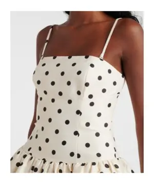 SELF-PORTRAIT Polka-dot Taffetta Corset Dress