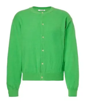 Auralee Cashmere And Cotton Cardigan - Green