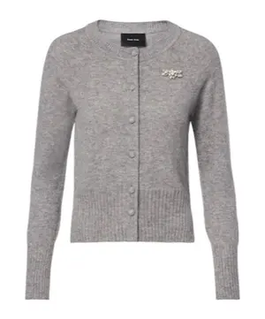 Simone Rocha Embellished Cashmere Cardigan - Gray