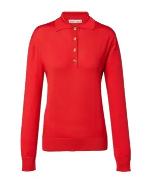 BLAZÉ MILANO Alegria Silk And Cotton Polo Sweater - Red