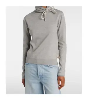 AREA Embellished Cotton And Cashmere Turtleneck Sweater