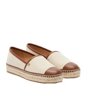 GIANVITO ROSSI Leather-trimmed Canvas Espadrilles - Nude