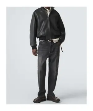 Studio Nicholson Over Leather Bomber Jacket