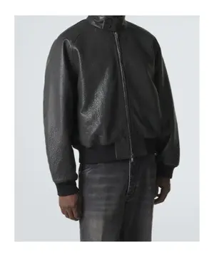 Studio Nicholson Over Leather Bomber Jacket