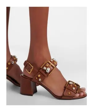 Dolce & Gabbana Embellished Leather Sandals