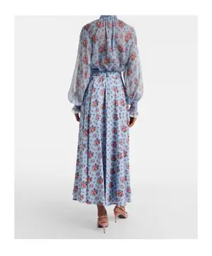 Dolce & Gabbana Floral Silk-blend Midi Skirt
