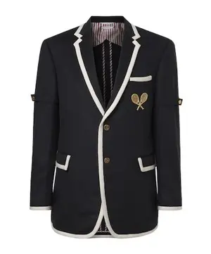 Thom Browne Embroidered Cashmere Zibeline Blazer