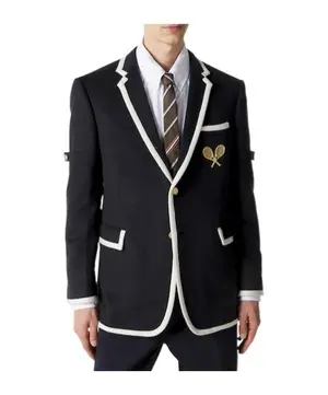 Thom Browne Embroidered Cashmere Zibeline Blazer