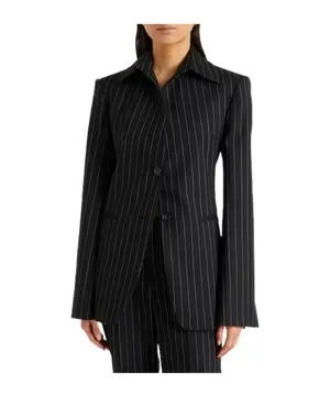 Sportmax Wool-blend Gabardine Blazer With Striped Motif