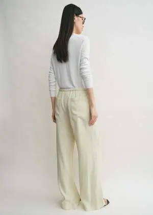 TOTEME Woven Stripe Drawstring Trousers
