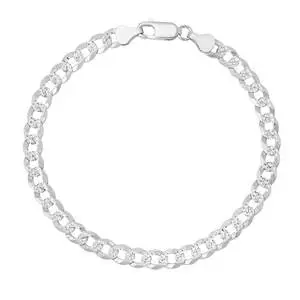 KYLIE HARPER Thick 8.5" Italian Diamond-cut Miami Cuban Curb Chain Bracelet In Sterling - Silver