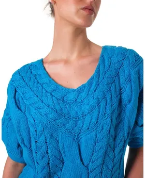 PARKER ZINN Rowan Cable Tee - Blue