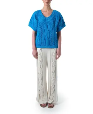 PARKER ZINN Rowan Cable Tee - Blue