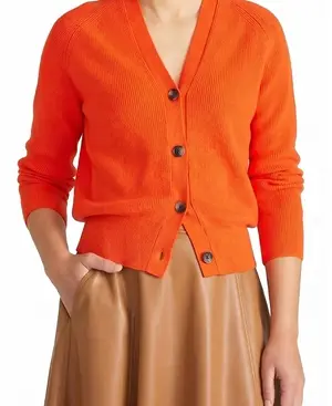 Universal Standard Plus Better-than-wool Cardigan - Orange Flame
