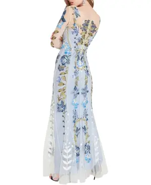 TEMPERLEY LONDON Lucille V-neck Dress - Frost Blue