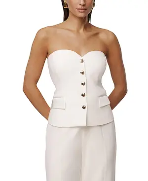 JLUXLABEL Button Front Vest - Ivory