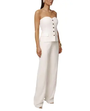 JLUXLABEL Button Front Vest - Ivory