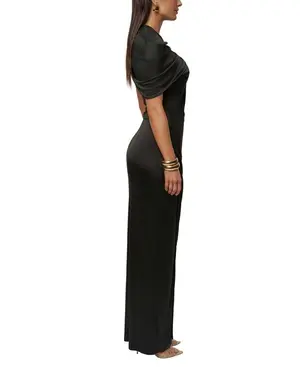 JLUXLABEL Enchanted Drape Maxi Dress - Black