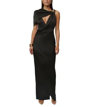 JLUXLABEL Enchanted Drape Maxi Dress - Black