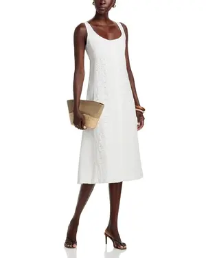 DOLCE CABO Linen Cotton Sleeveless Midi Dress