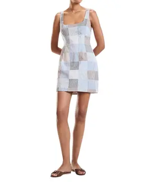 Cynthia Rowley Seersucker Midi Dress - Blue