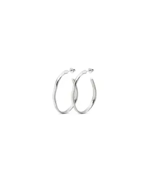 UNODE50 Sterling Plated Open Hoop Earrings