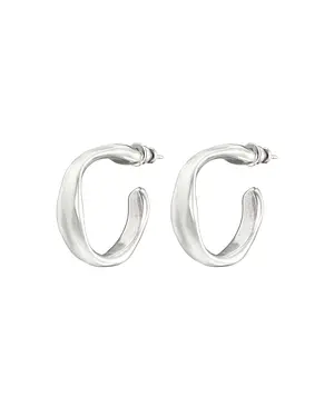 UNODE50 Sterling Plated Wide Hoop Earrings