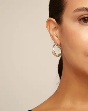 UNODE50 Sterling Plated Wide Hoop Earrings