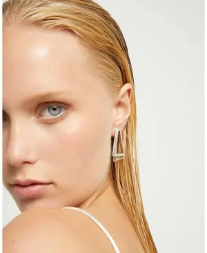 UNODE50 Tone Open Triangle Stud Earrings