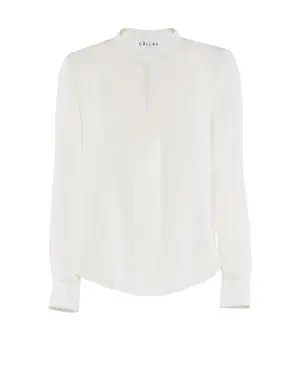 CALLAS MILANO Olympia Longsleeve Silk Top - Ivory