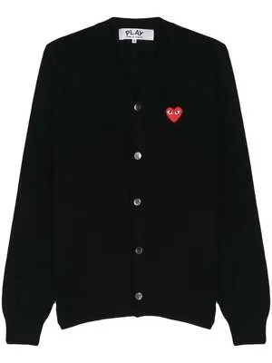Play Comme Des Garcon Emblem Neck Cardigan