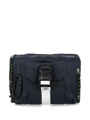 A.p.c. Belt Bag With Buckle Fastening And Logo Patch - Blu