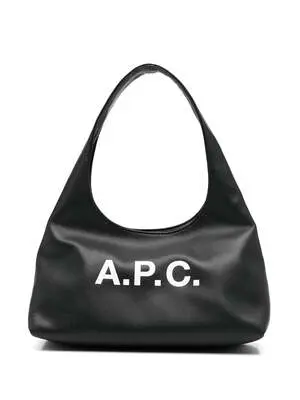 A.p.c. Mini Bag With Magnetic Closure And Logo Detail - Nero