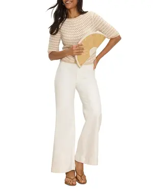 NIC+ZOE Crochet Boat Neck Sweater