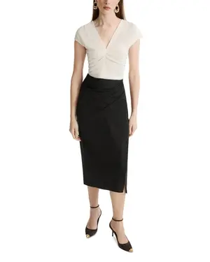 Marella Draped Wool Blend Skirt