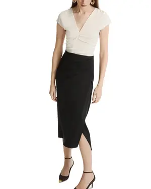 Marella Draped Wool Blend Skirt