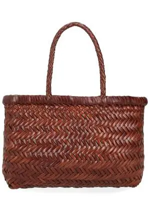 Dragon Diffusion Mini Gora Woven Leather Bag - Brown