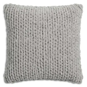 SUNDAY CITIZEN Snug Chunky Knit Throw Pillow, 20 X 20 - Cloud Grey