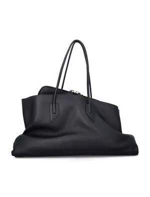 Attico Structured Mini Leather Shoulder Bag - Nero