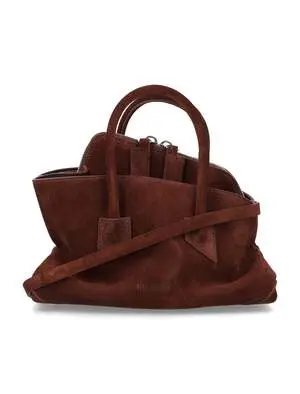 Attico The Attico Suede Mini Top Handle Bag Marrone